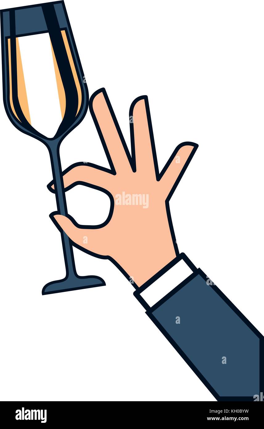 hand holding champagne glass cheers celebration Stock Vector Image ...
