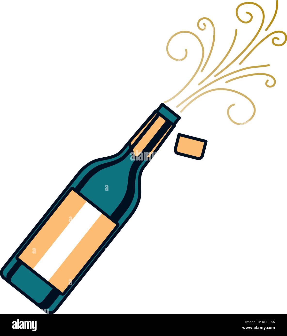 Bottle Champagne Popping Stock Vector Images - Alamy