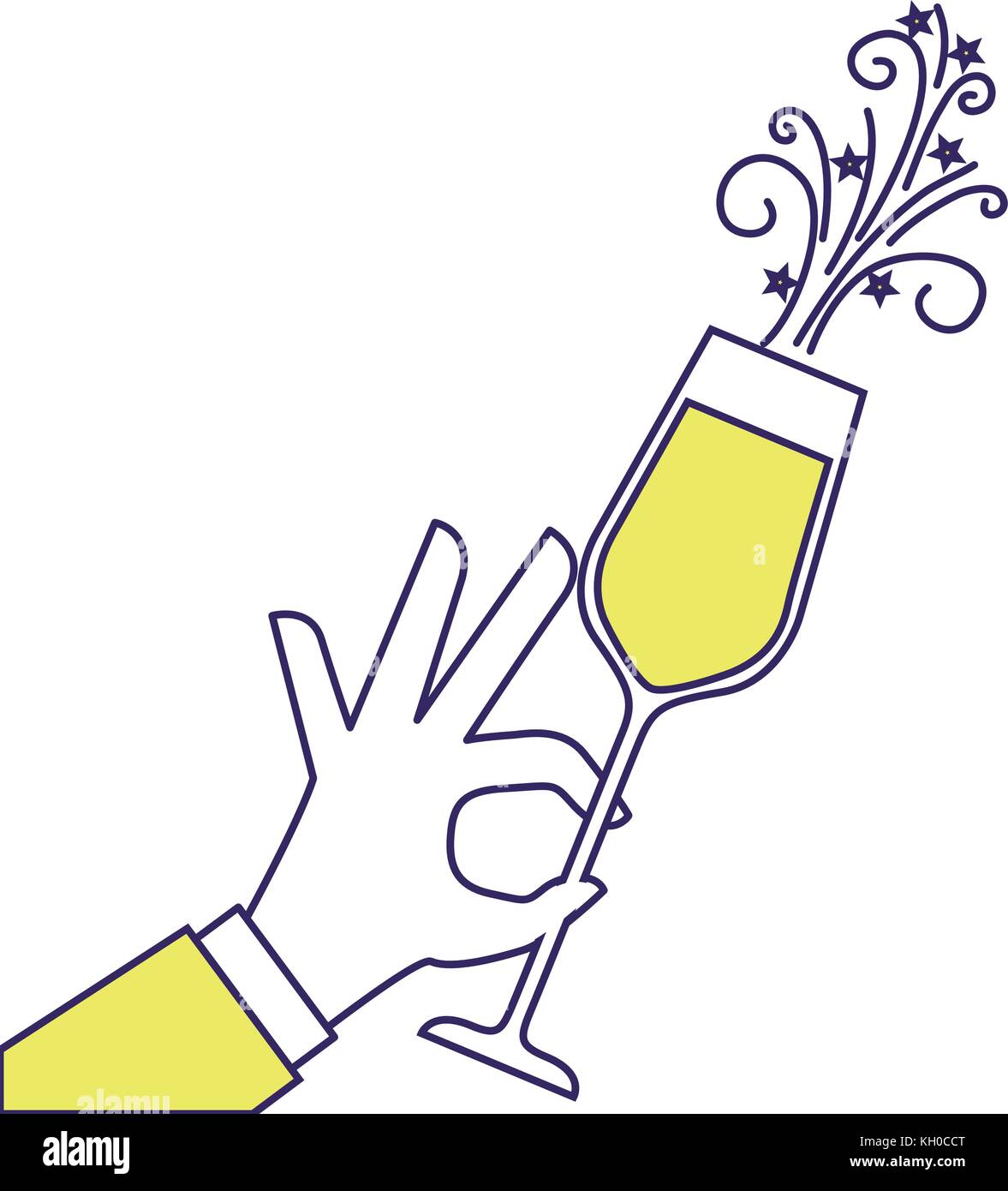 hand holding champagne glass cheers celebration Stock Vector Image ...