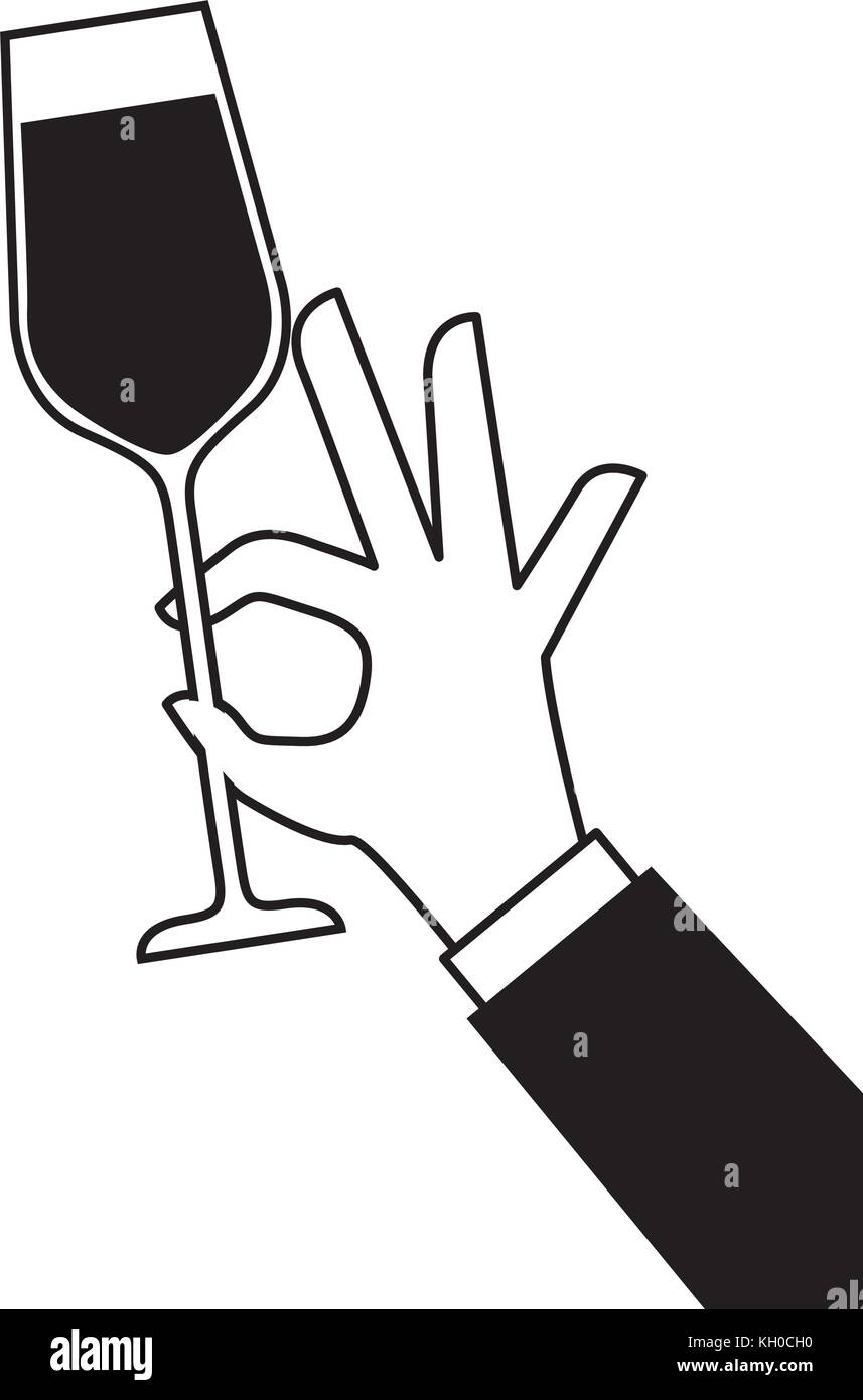 hand holding champagne glass cheers celebration Stock Vector Image ...