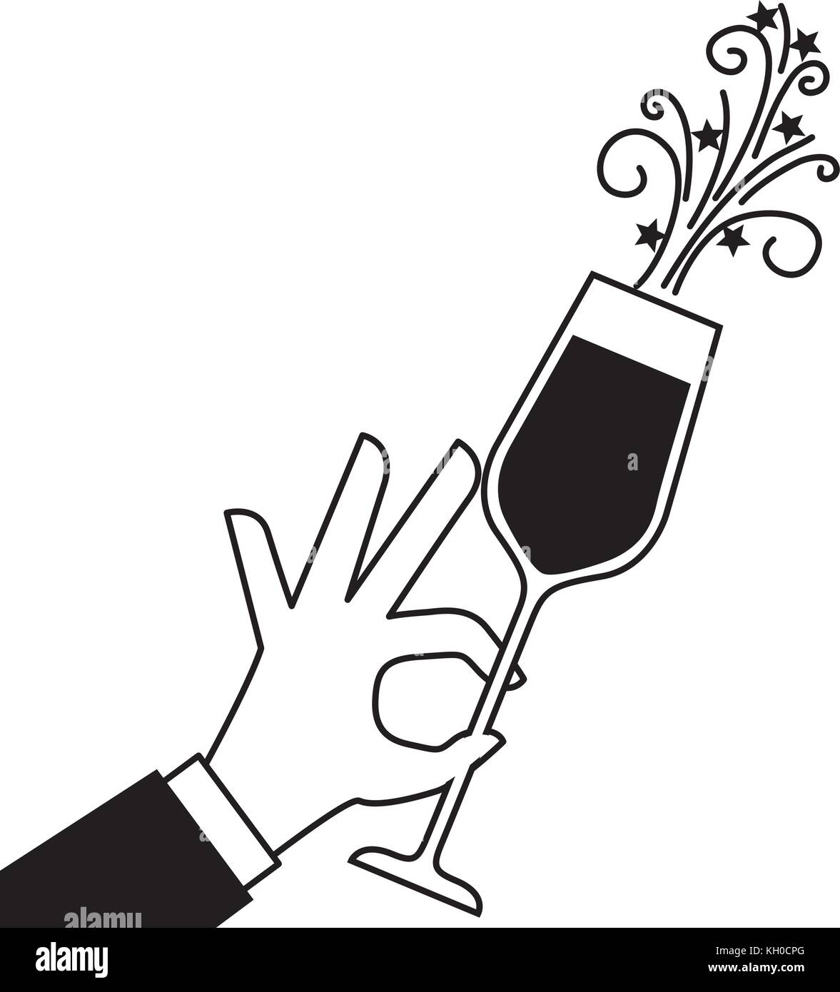 hand holding champagne glass cheers celebration Stock Vector Image ...