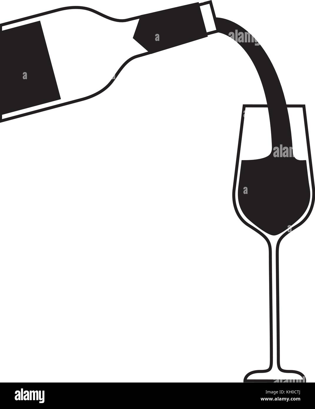 wine pouring from bottle in wine glass Stock Vector Image & Art - Alamy