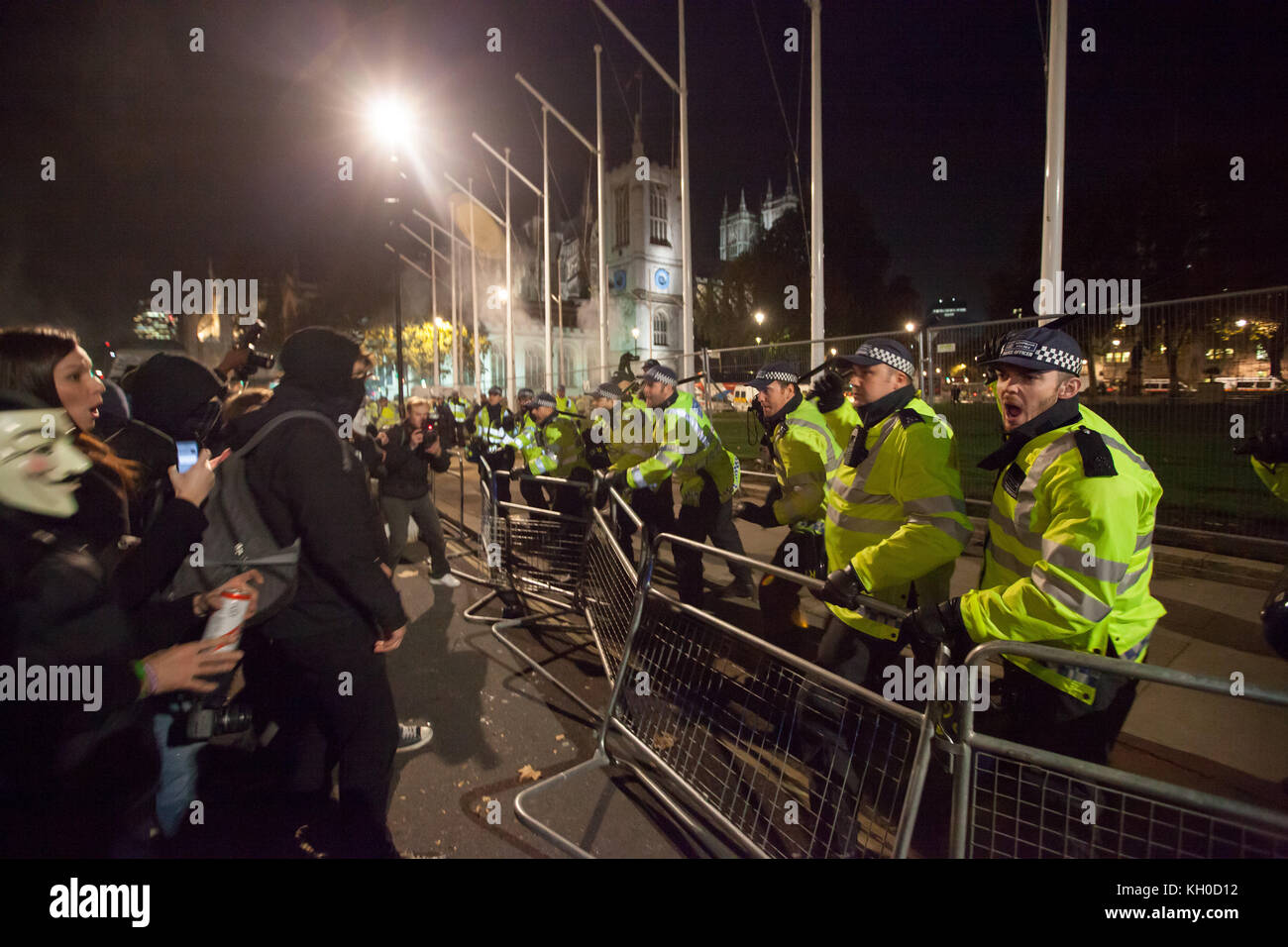 Police are protecting Parliament Square heavily where several police ...
