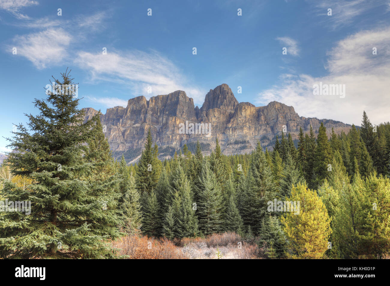 The Castle Mountain in Banff National Park, Alberta Stock Photo - Alamy