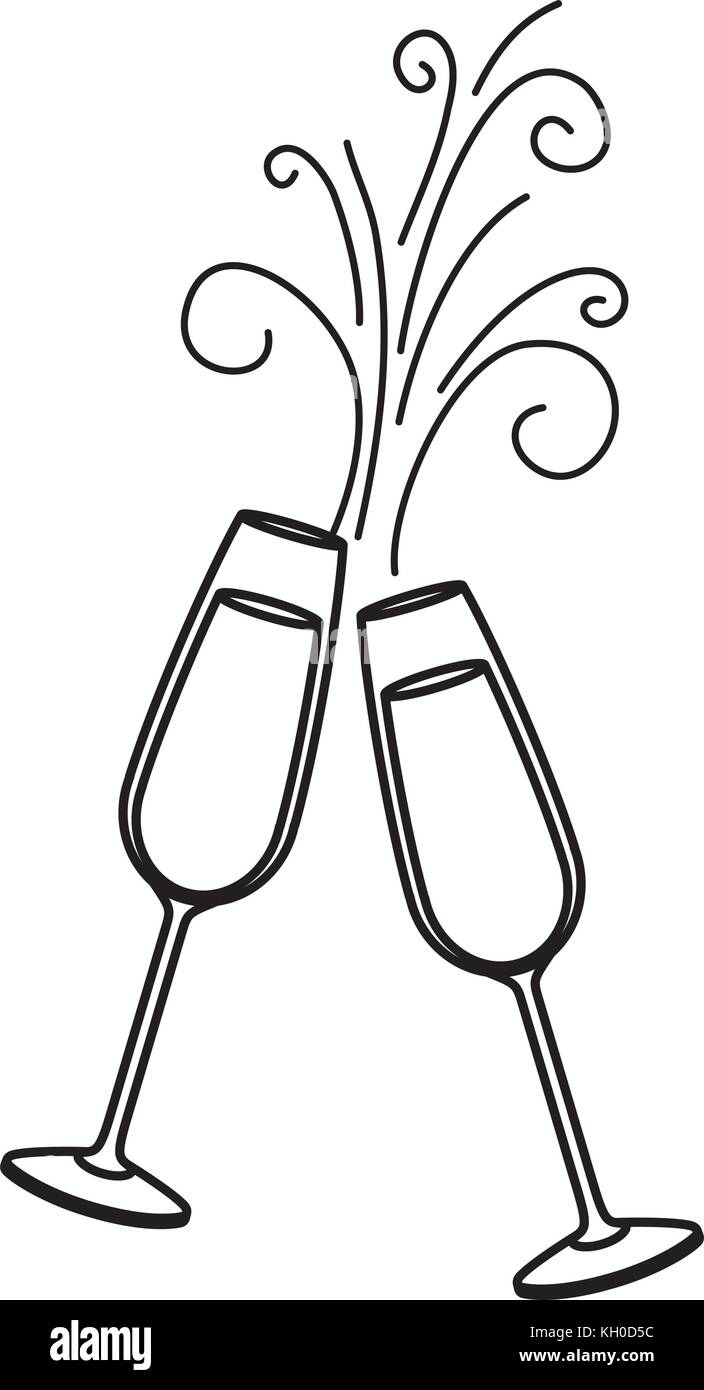 Pair Of Champagne Glass Cheers Drink Sparkles Stock Vector Image And Art Alamy