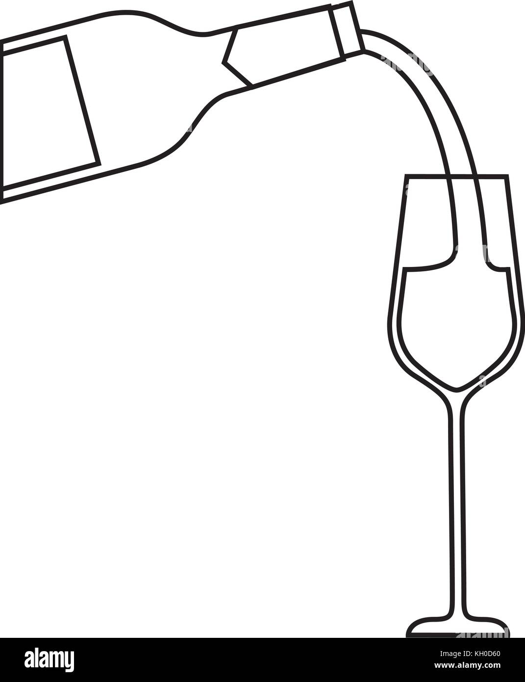 wine pouring from bottle in wine glass Stock Vector Image & Art - Alamy