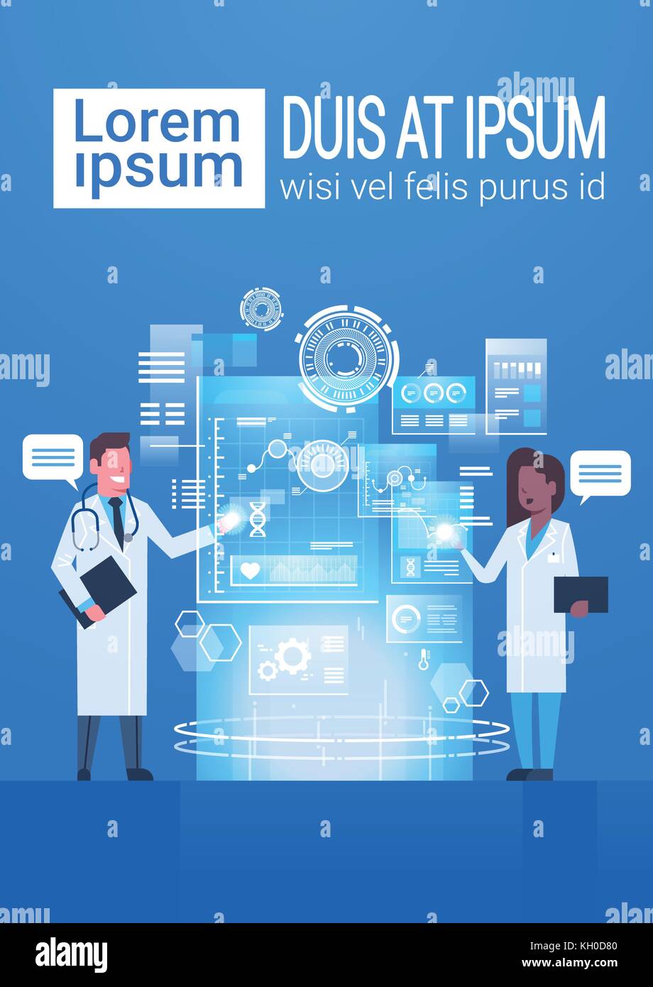 Doctors Using Virtual Computer Innovation Technology Concept Modern ...