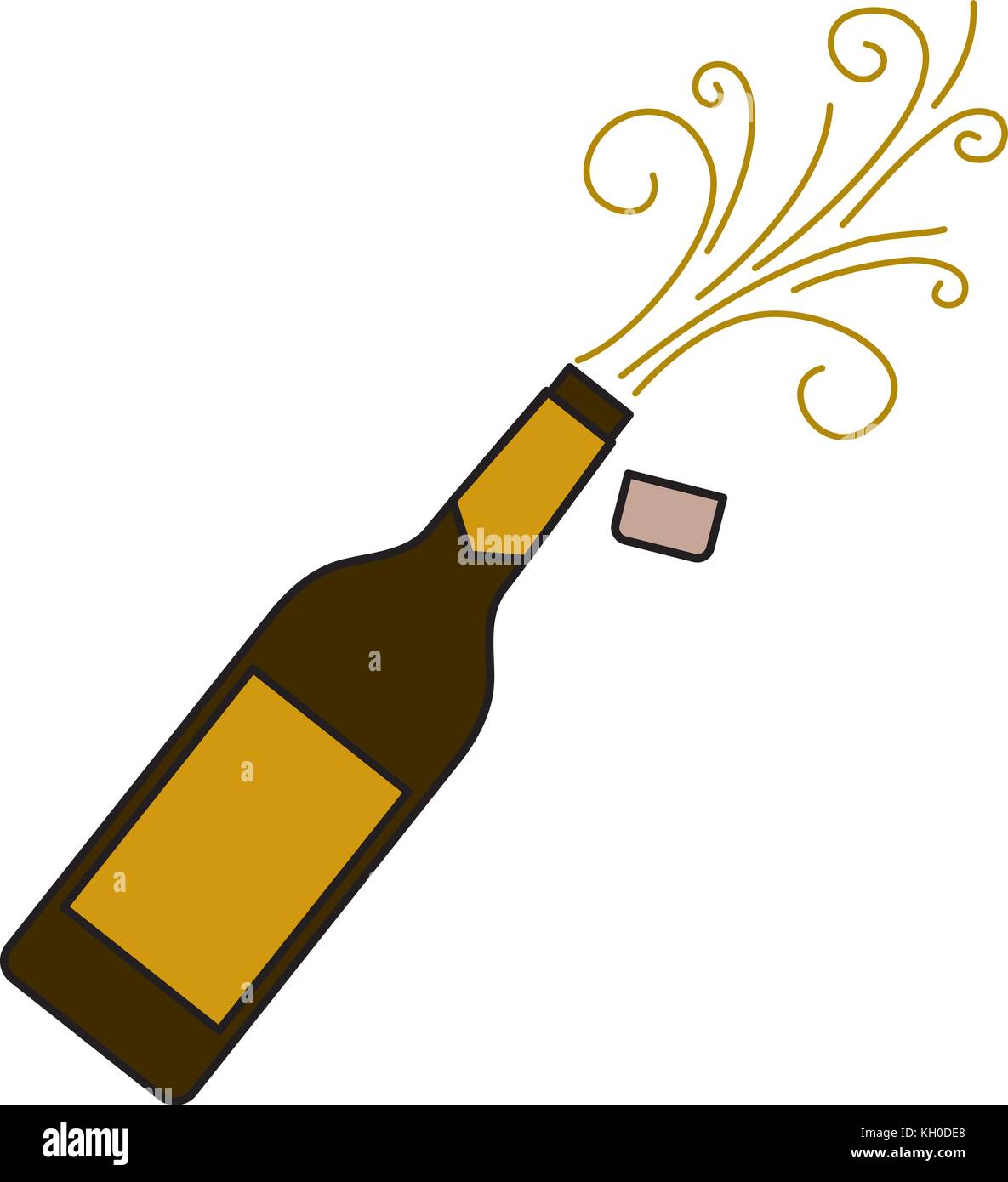 champagne bottle cork explosion drink celebration Stock Vector Image ...