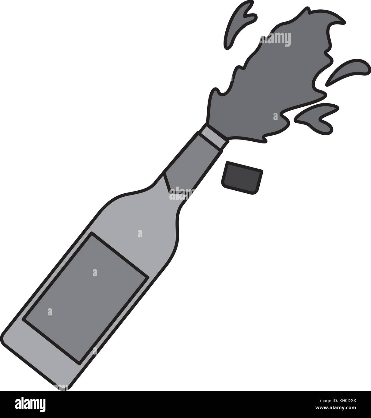 champagne bottle cork explosion drink celebration Stock Vector Image ...