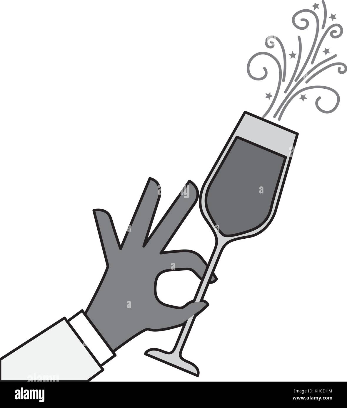 hand holding champagne glass cheers celebration Stock Vector Image ...