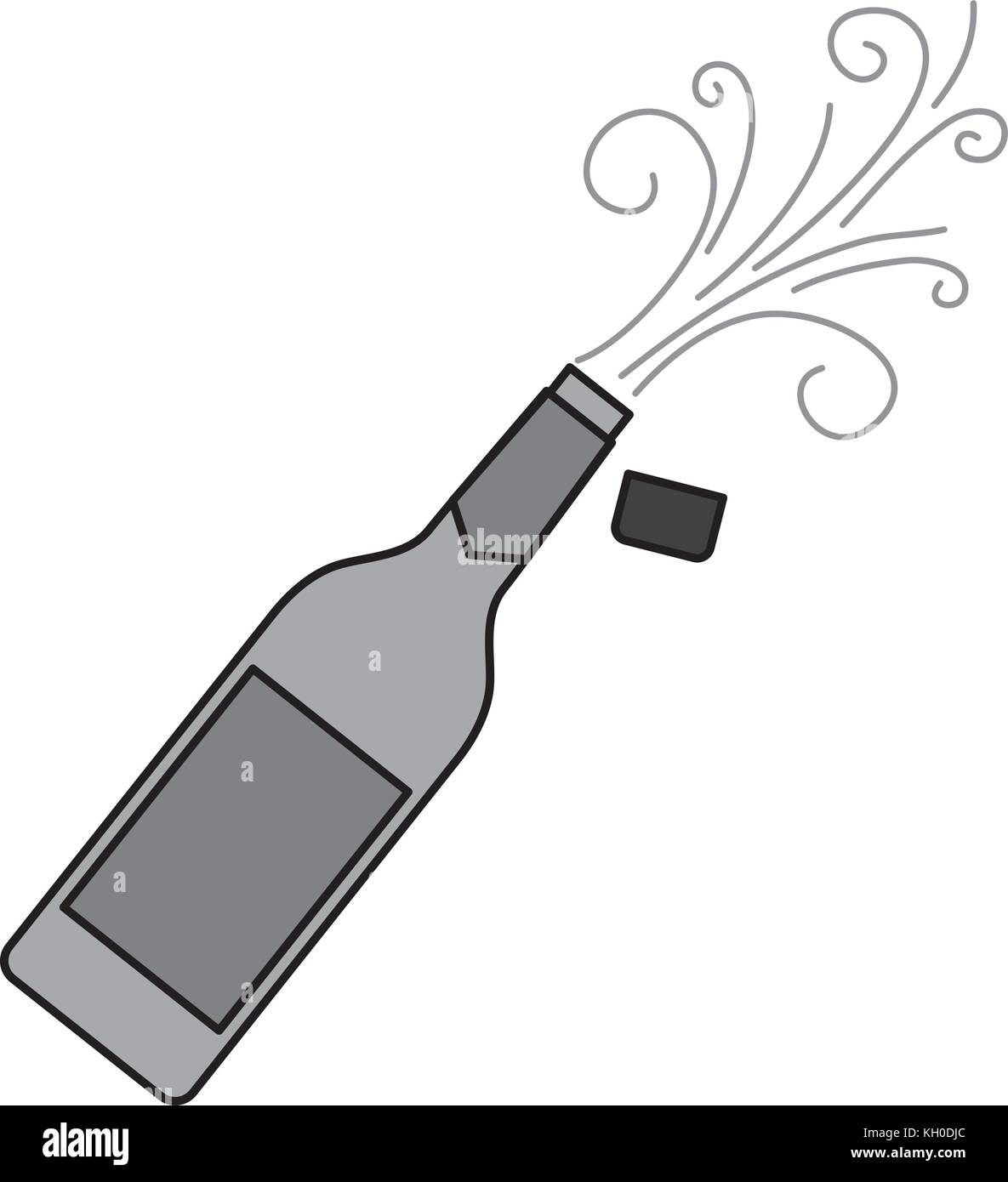 champagne bottle cork explosion drink celebration Stock Vector Image ...