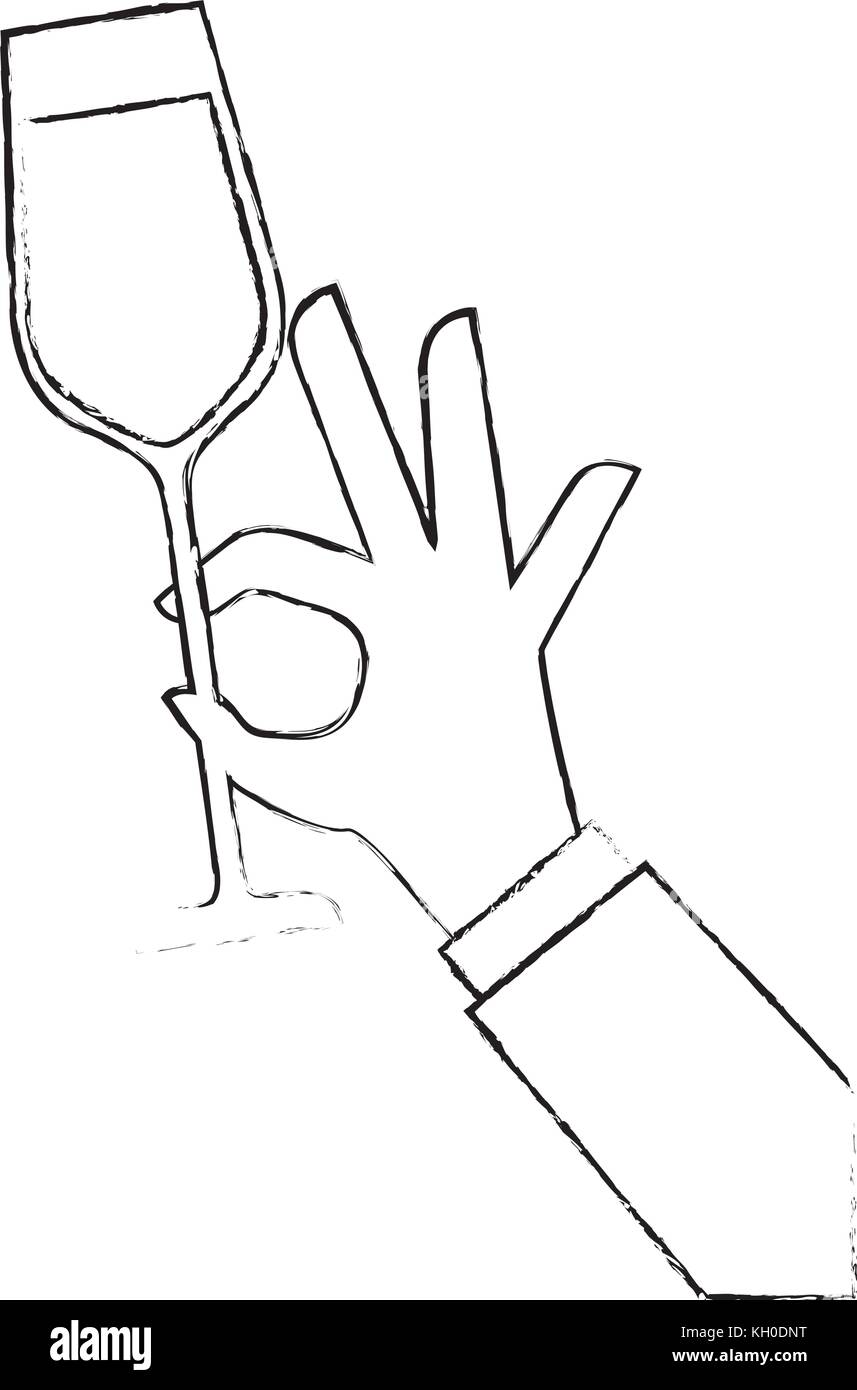 hand holding champagne glass cheers celebration Stock Vector Image ...