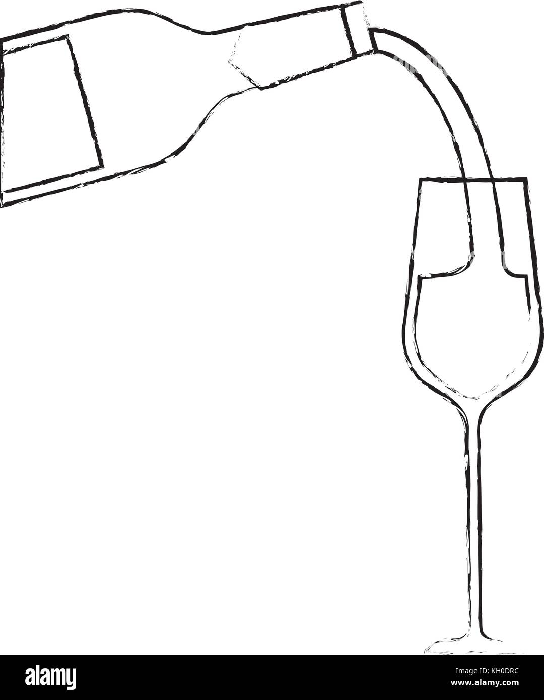 Pouring wine from bottle Stock Vector Images - Alamy