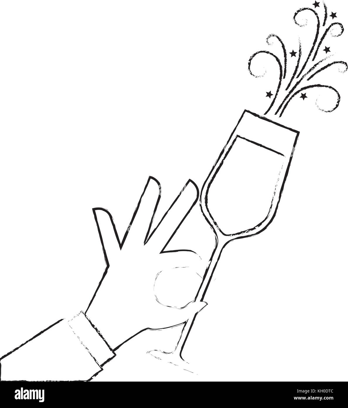 hand holding champagne glass cheers celebration Stock Vector Image ...