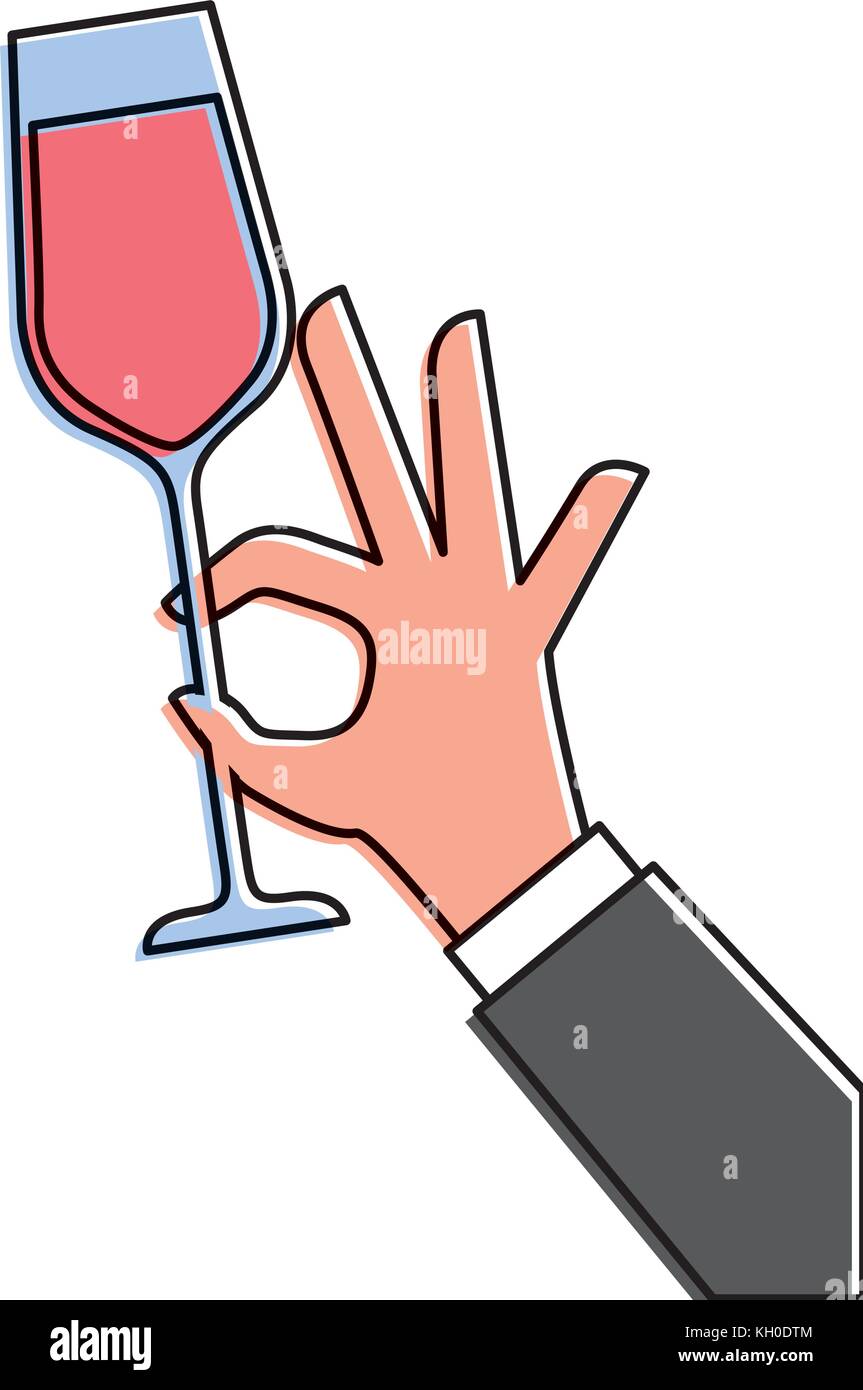 hand holding champagne glass cheers celebration Stock Vector Image ...