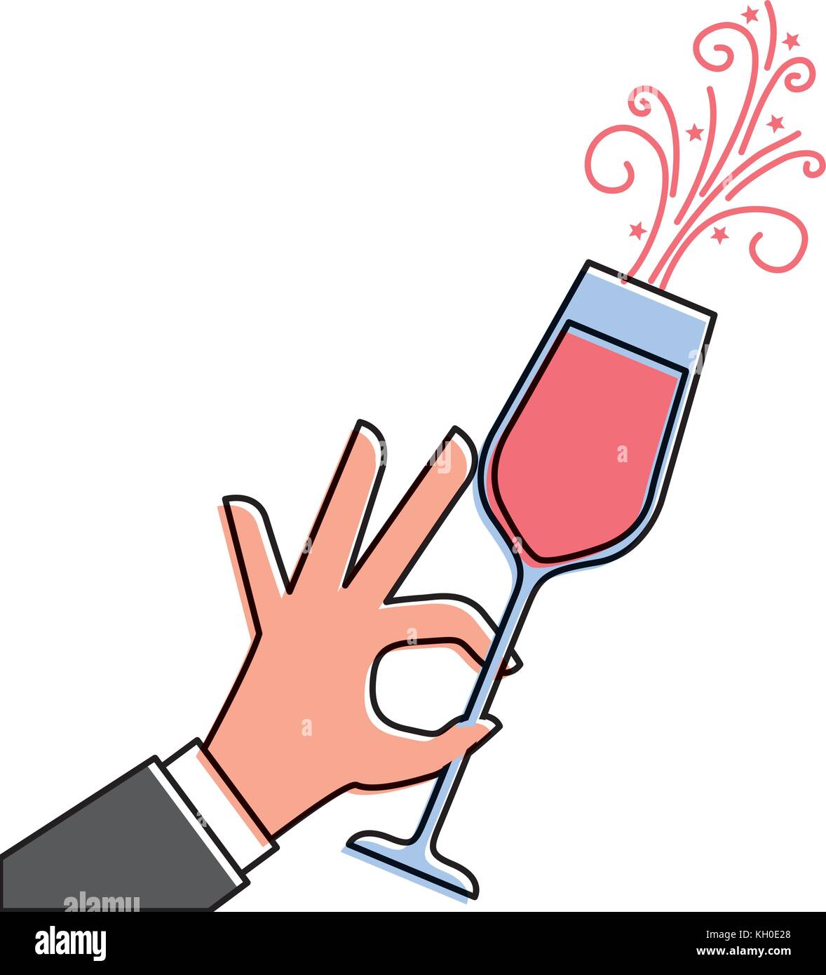 hand holding champagne glass cheers celebration Stock Vector Image ...