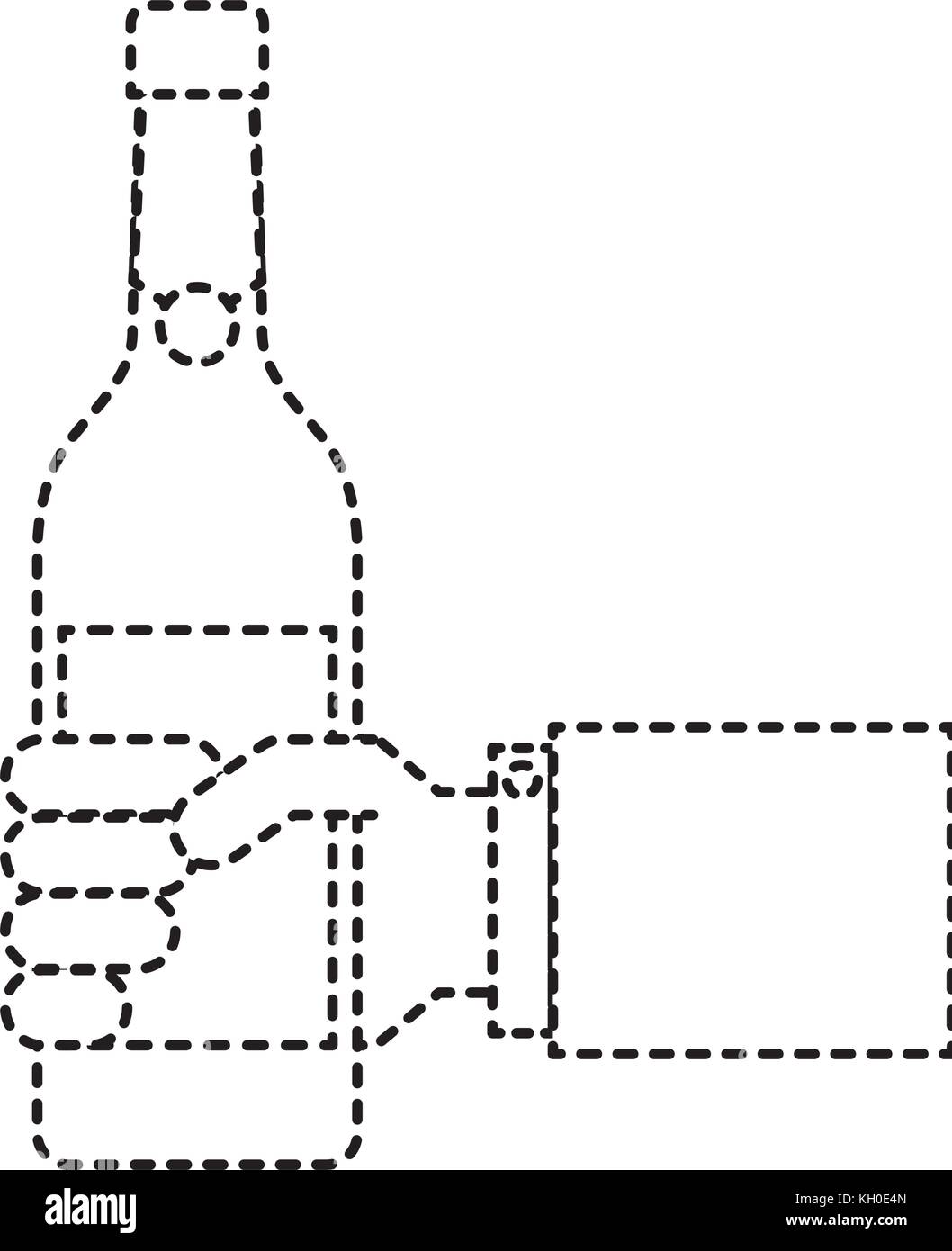 holding a bottle of wine or champagne drink Stock Vector Image & Art ...