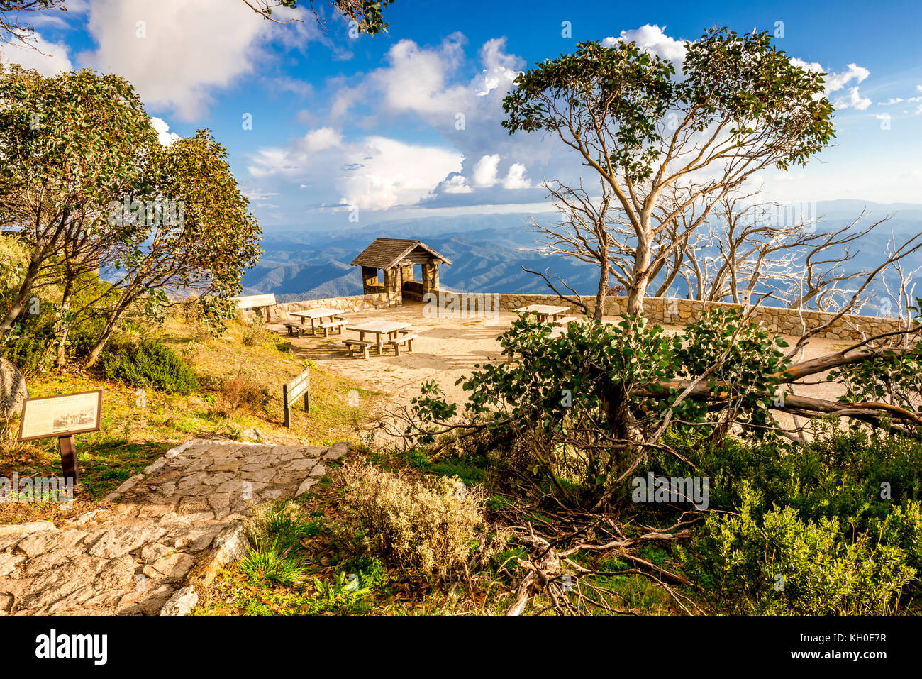 The scenic picnic area near the peak of Mount Buffalo in Victoria ...