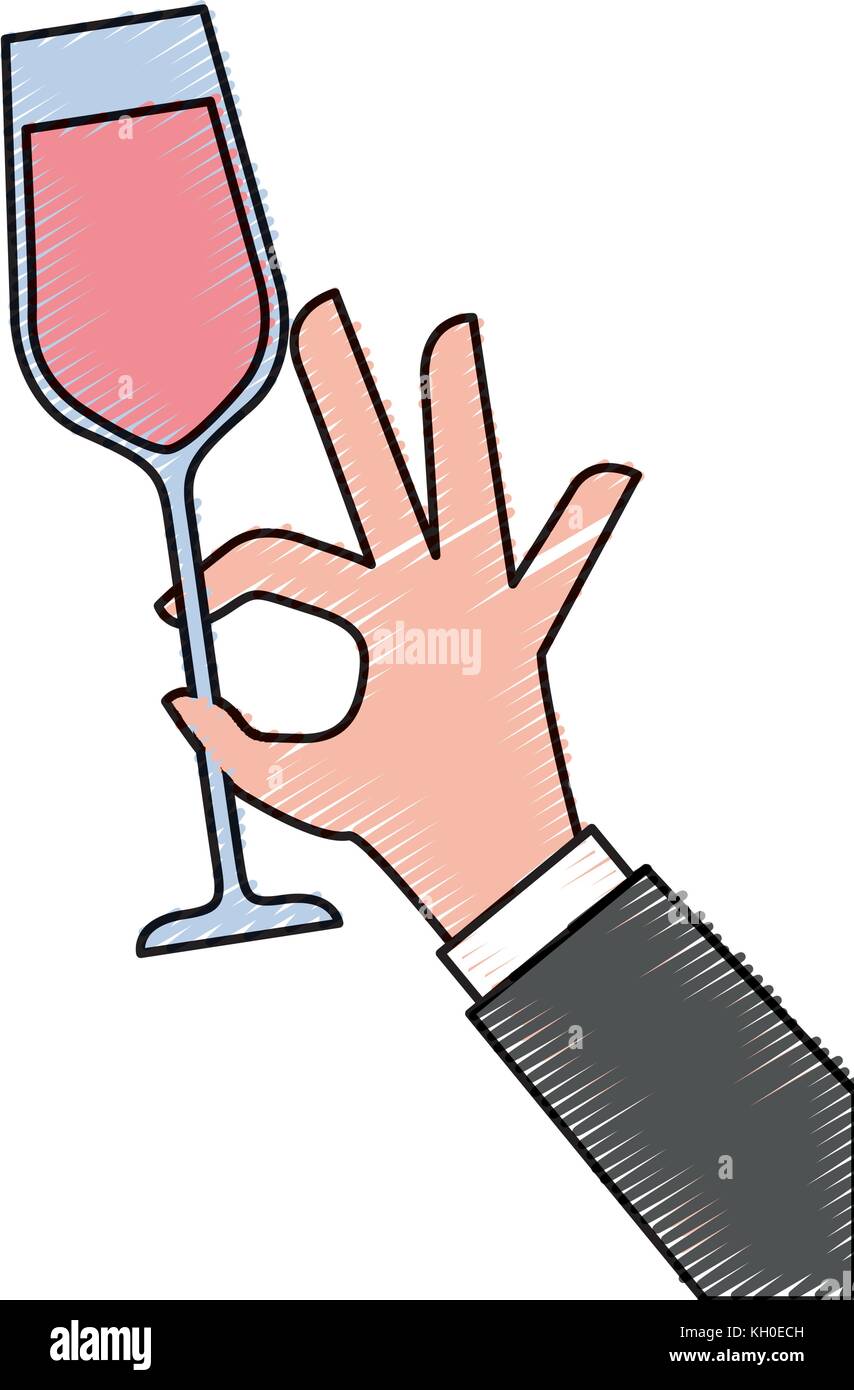 hand holding champagne glass cheers celebration Stock Vector Image ...