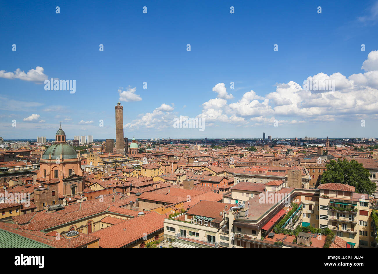 View from the Basilica di San Petronio on the Center of Bologna, Emilia ...
