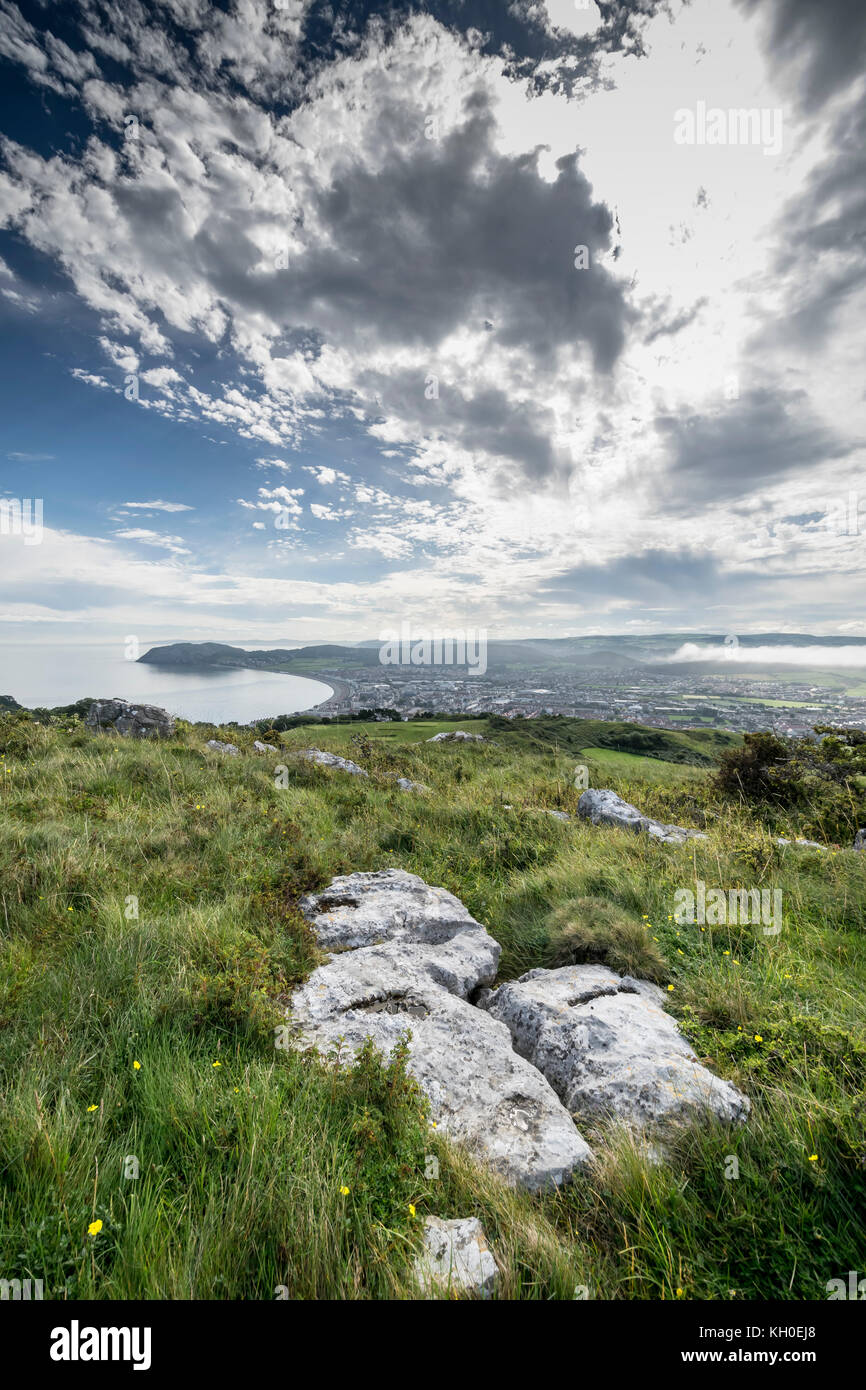 View from the Great Ormes head looking towards Llandudno and the Little ...