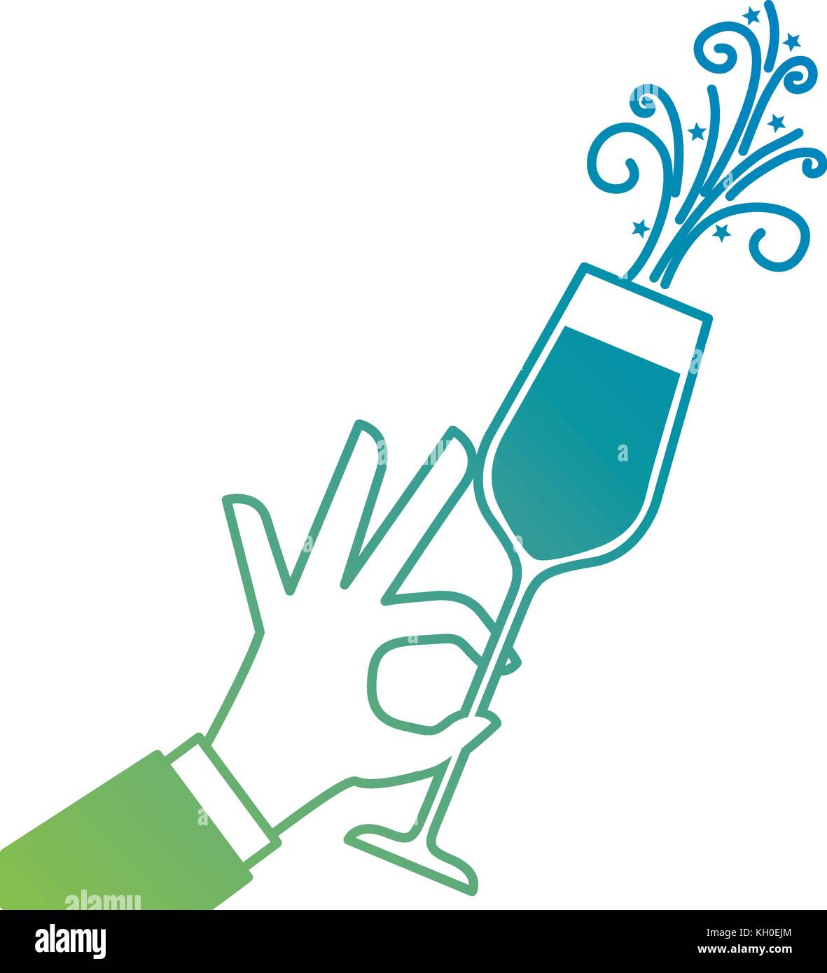 hand holding champagne glass cheers celebration Stock Vector Image ...