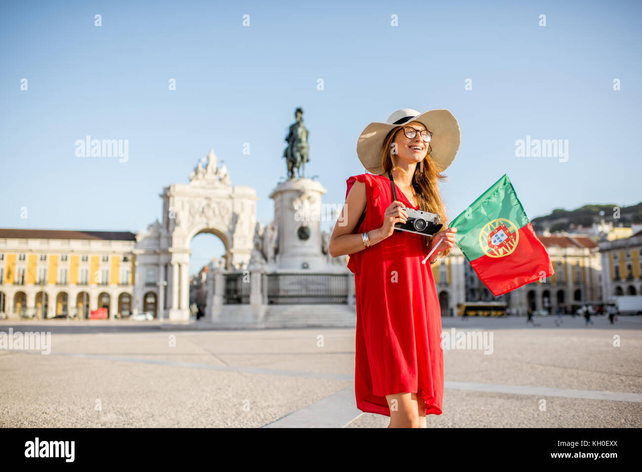 Woman traveling in Lisbon, Portugal Stock Photo - Alamy