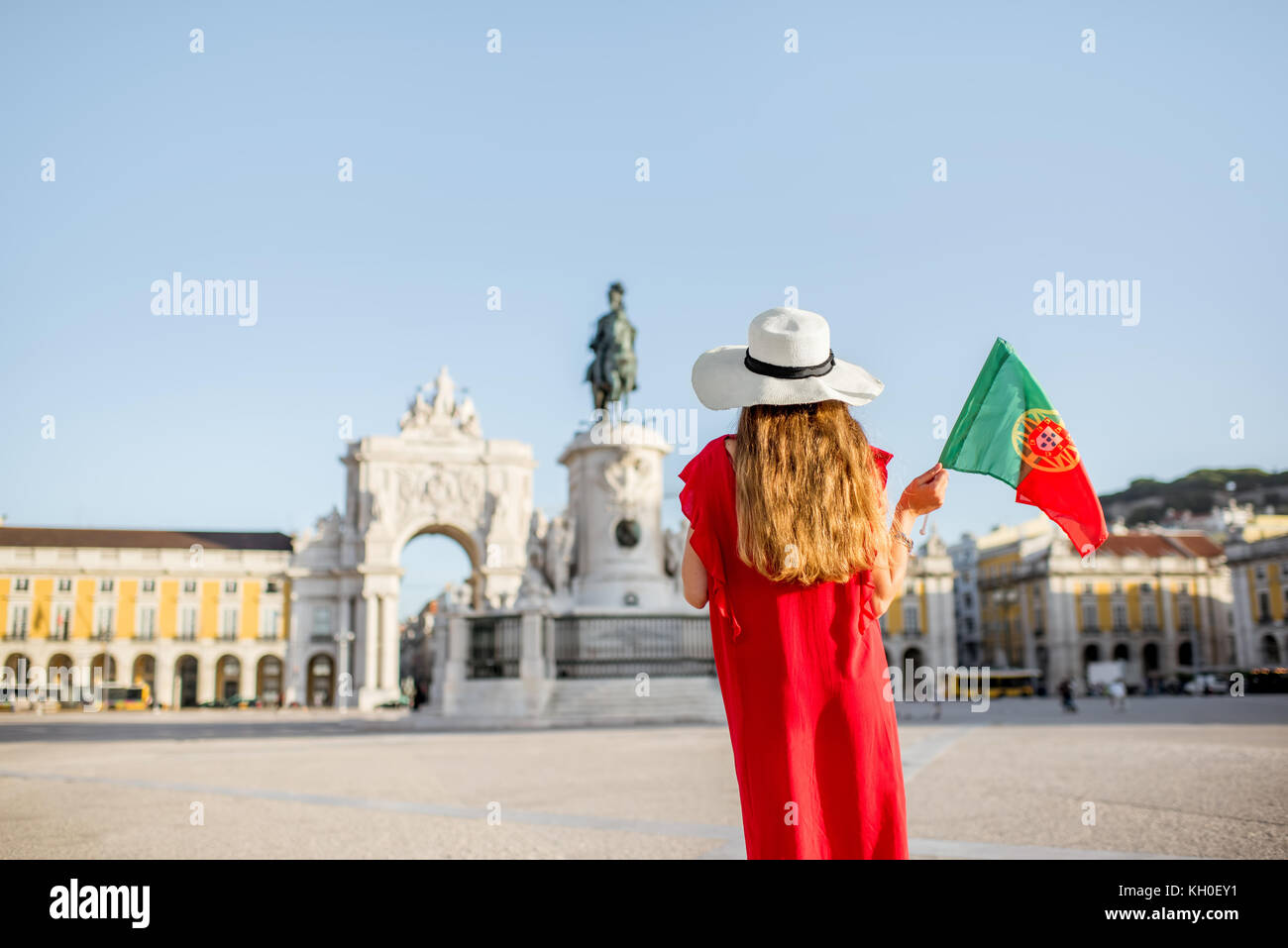 Woman traveling in Lisbon, Portugal Stock Photo - Alamy