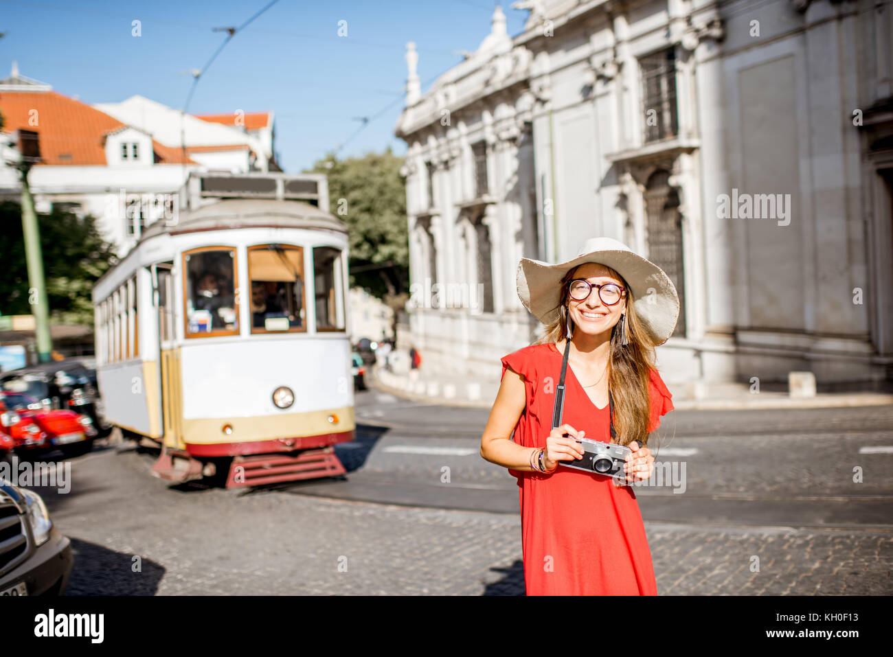 Woman traveling in Lisbon, Portugal Stock Photo - Alamy