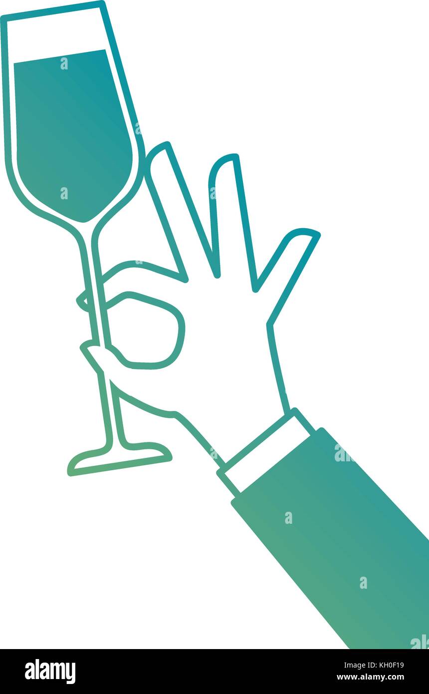 hand holding champagne glass cheers celebration Stock Vector Image ...