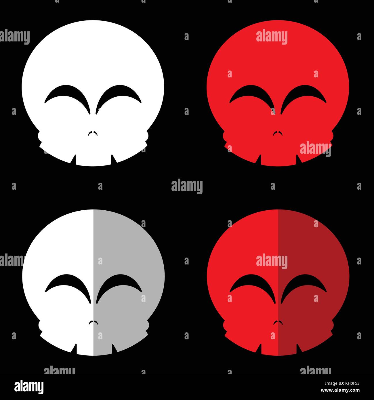 HAPPY SKULL MADE FROM A ROUND SHAPE FLAT STYLE Stock Vector Image & Art ...