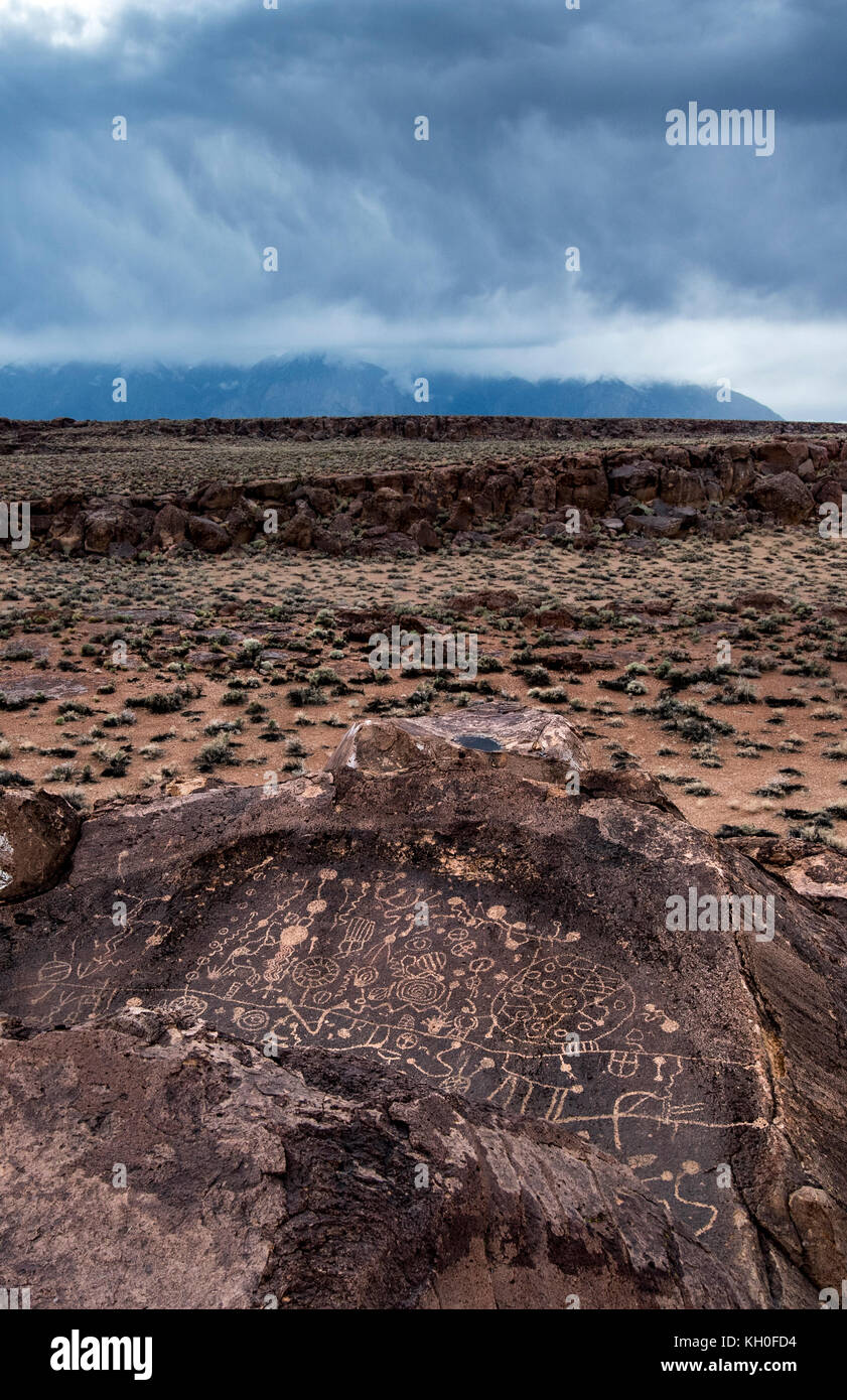 Sky Rock, a skyward facing series of petroglyphs left by the Paiute ...