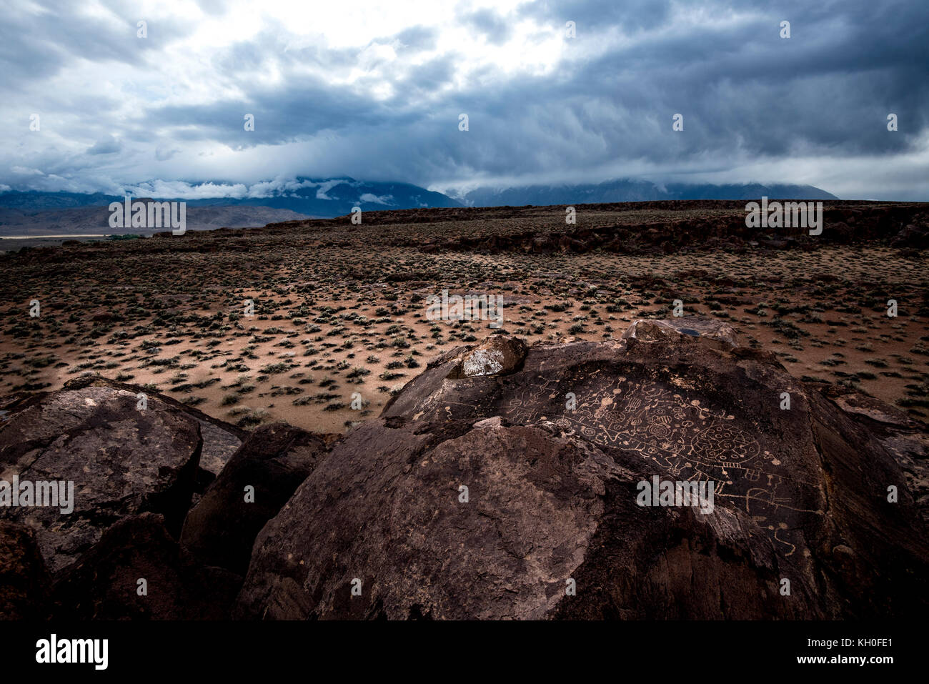 Sky Rock, a skyward facing series of petroglyphs left by the Paiute ...