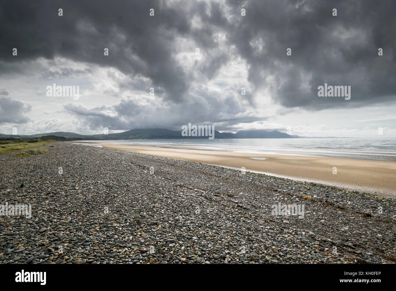 Dinas Dinlle beach near Caernarfon on the North Wales coast Gwynedd ...
