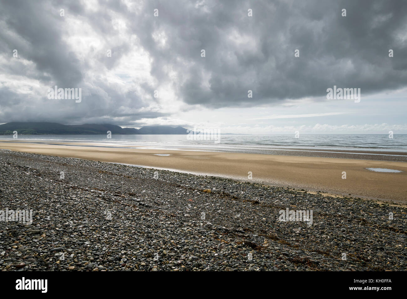 Dinas Dinlle beach near Caernarfon on the North Wales coast Gwynedd ...