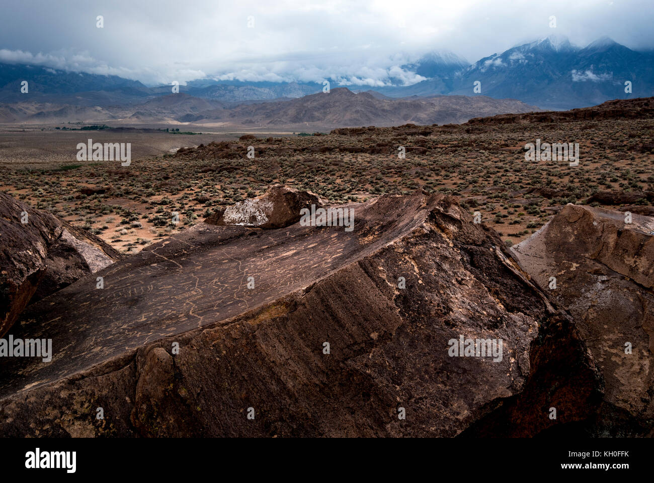 Sky Rock, a skyward facing series of petroglyphs left by the Paiute ...