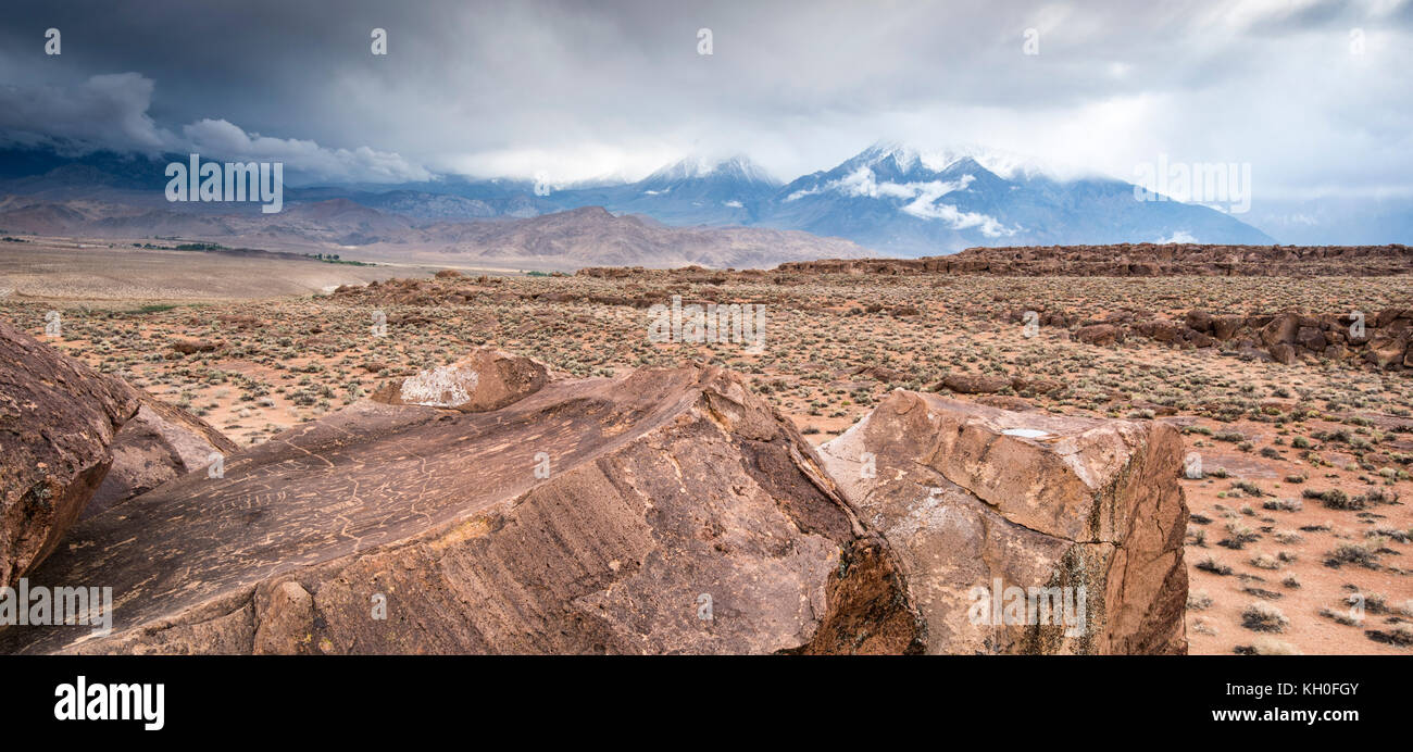 Sky Rock, a skyward facing series of petroglyphs left by the Paiute ...