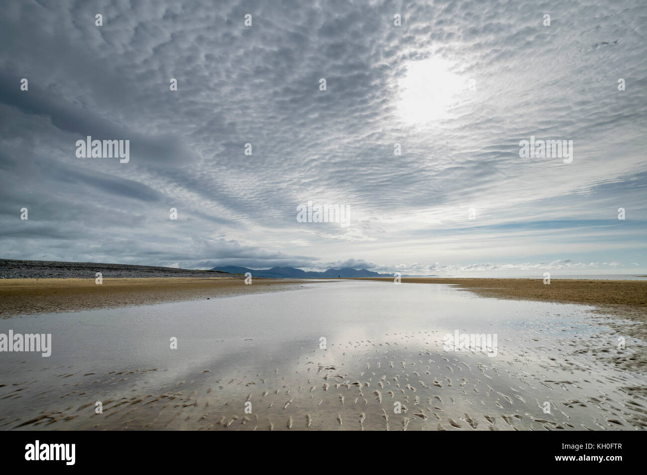 Dinas Dinlle beach near Caernarfon on the North Wales coast Gwynedd ...