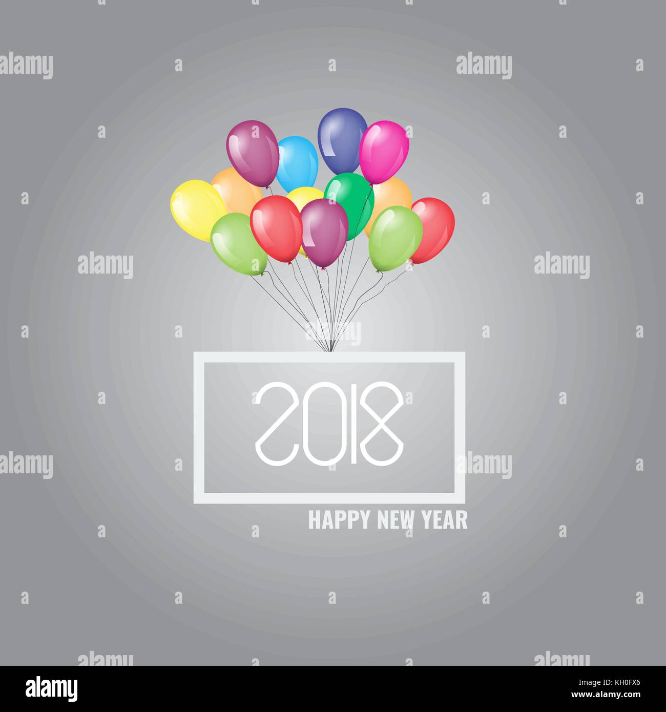 Happy New Year 2018 with colorful balloons Stock Vector Image & Art - Alamy