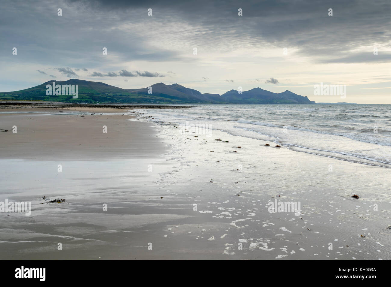 Dinas Dinlle beach near Caernarfon on the North Wales coast Gwynedd ...