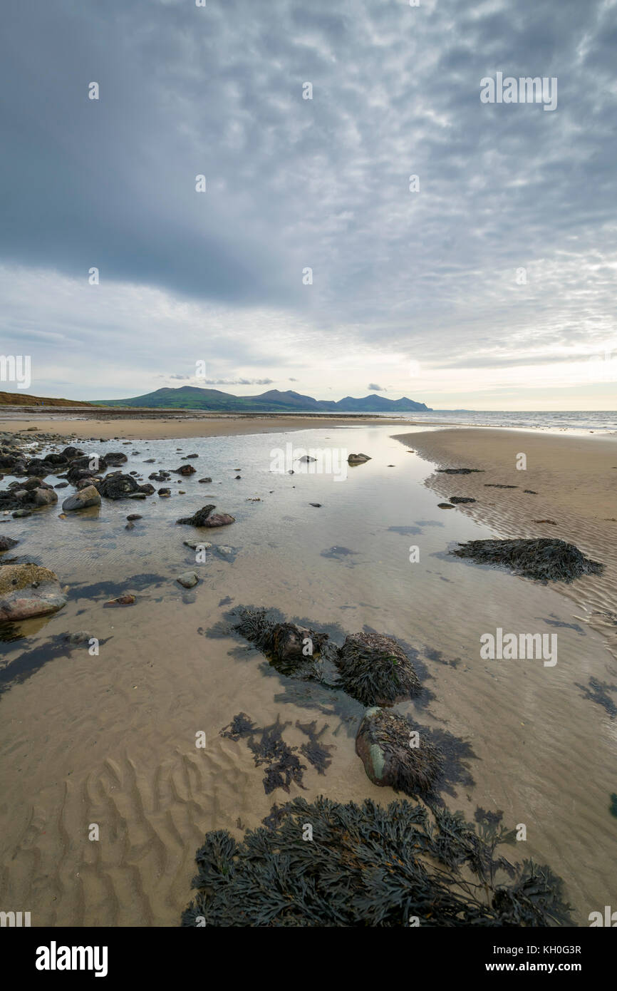 Dinas Dinlle beach near Caernarfon on the North Wales coast Gwynedd ...