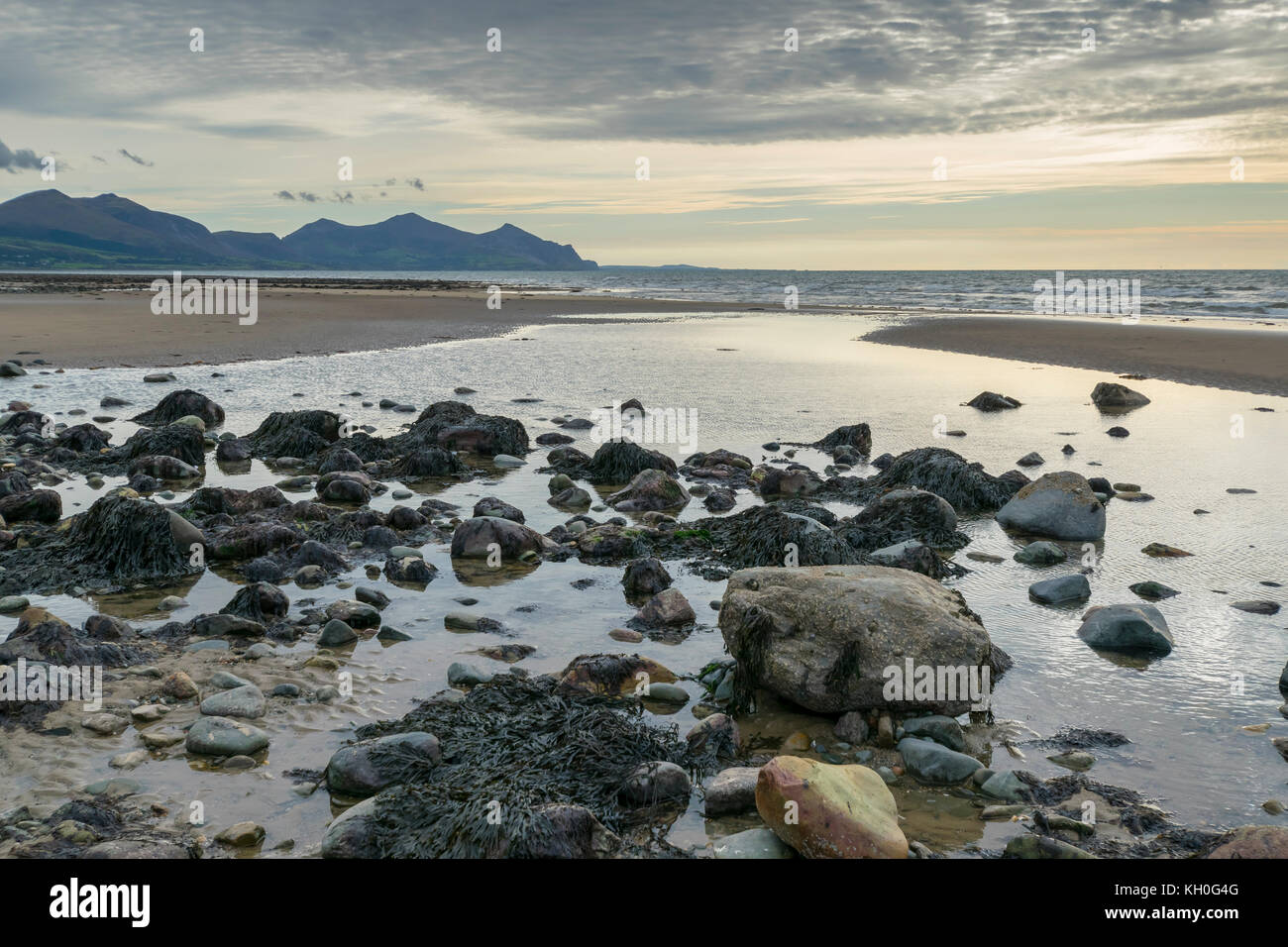 Dinas Dinlle beach near Caernarfon on the North Wales coast Gwynedd ...