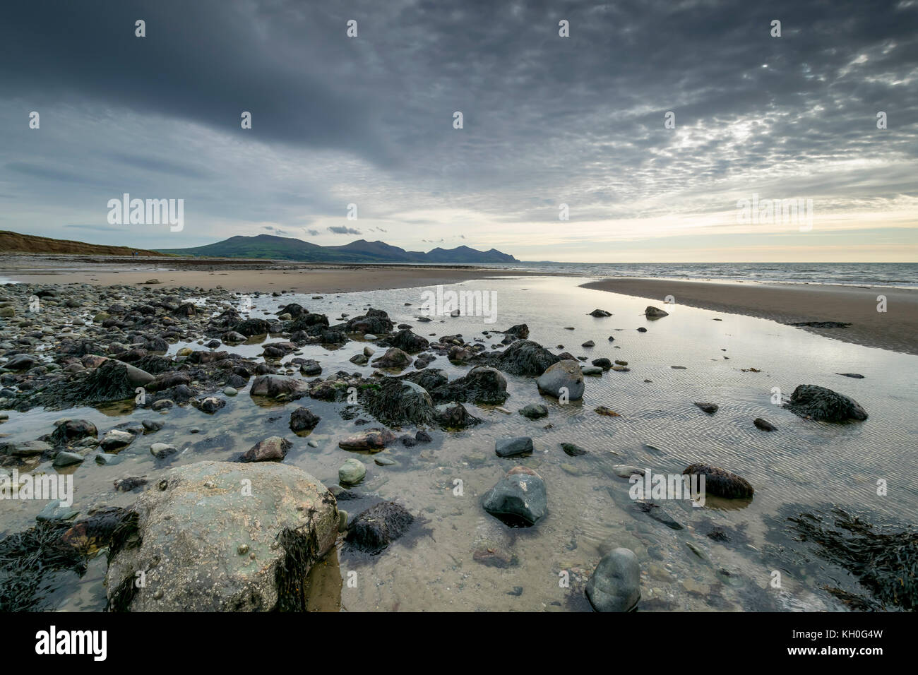 Dinas Dinlle beach near Caernarfon on the North Wales coast Gwynedd ...