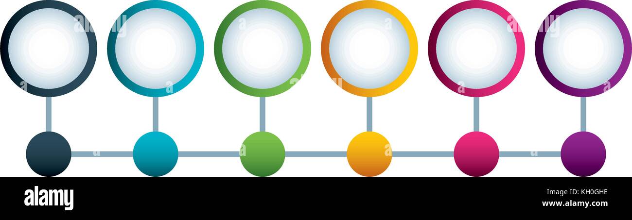 timeline circle and dots structure connected design Stock Vector Image ...