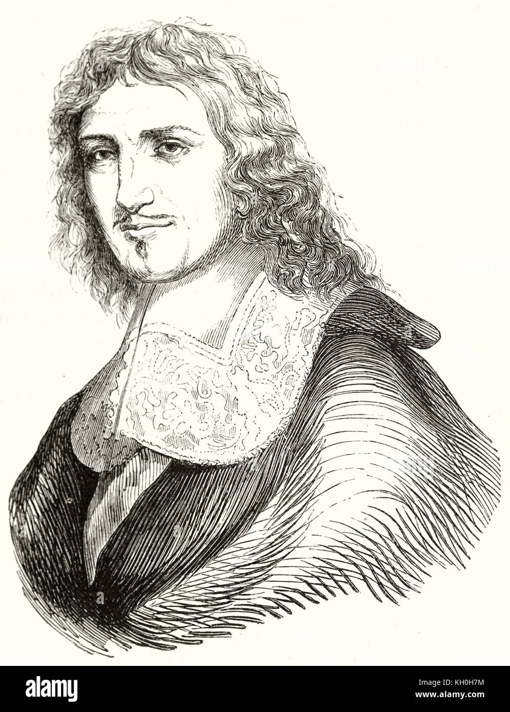 Old engraved portrait of Jean-Baptiste Colbert (1619-1683), French ...