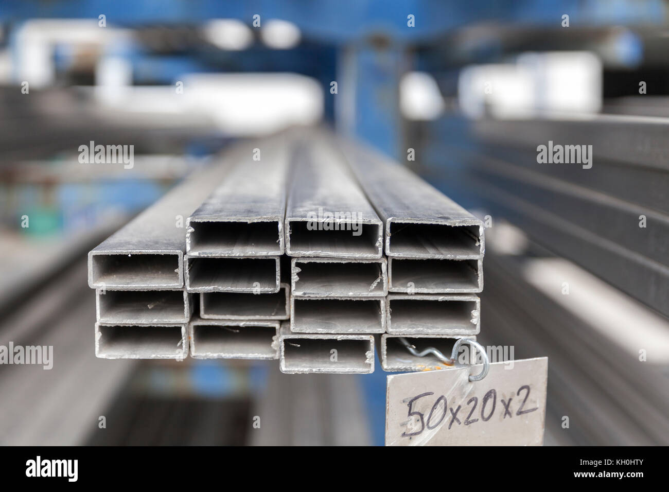 metal inox pipe on stack, close up Stock Photo - Alamy