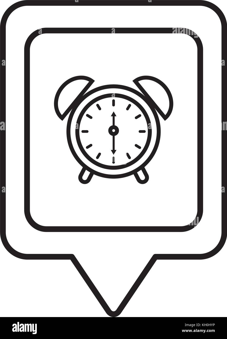 Square clock icon outline Stock Vector Images - Alamy