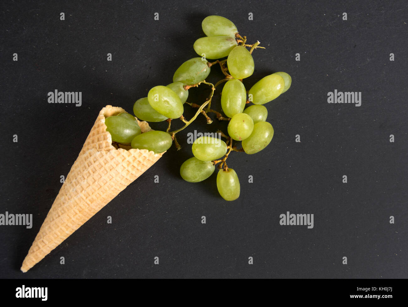 ice-cream wafer with grapes Stock Photo - Alamy