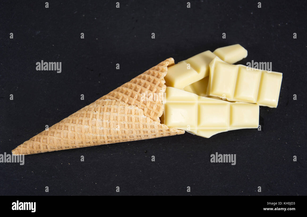 ice-cream wafer with chocolate Stock Photo - Alamy