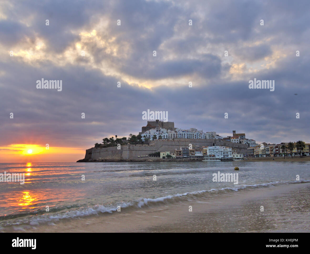 Peñiscola,Costa de Azahar,Comunity of Valencia Spain.The precious view ...